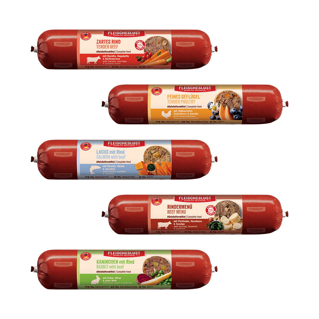 Mixed assortment Classic 800g - Fleischeslust dog sausage ...